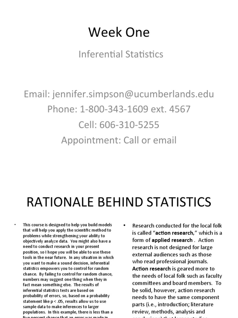 Lesson One Introduction To Inferential Statistics | PDF Lesson One Introduction To Inferential Statistics | PDF