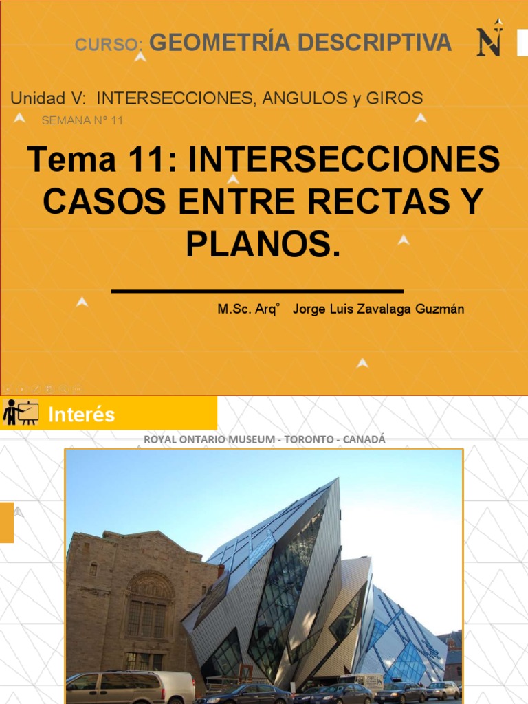 Clase 11 - Intersecciones Casos Rectas y Planos - GEODES - 2020-1 | PDF | Geometria plana ...