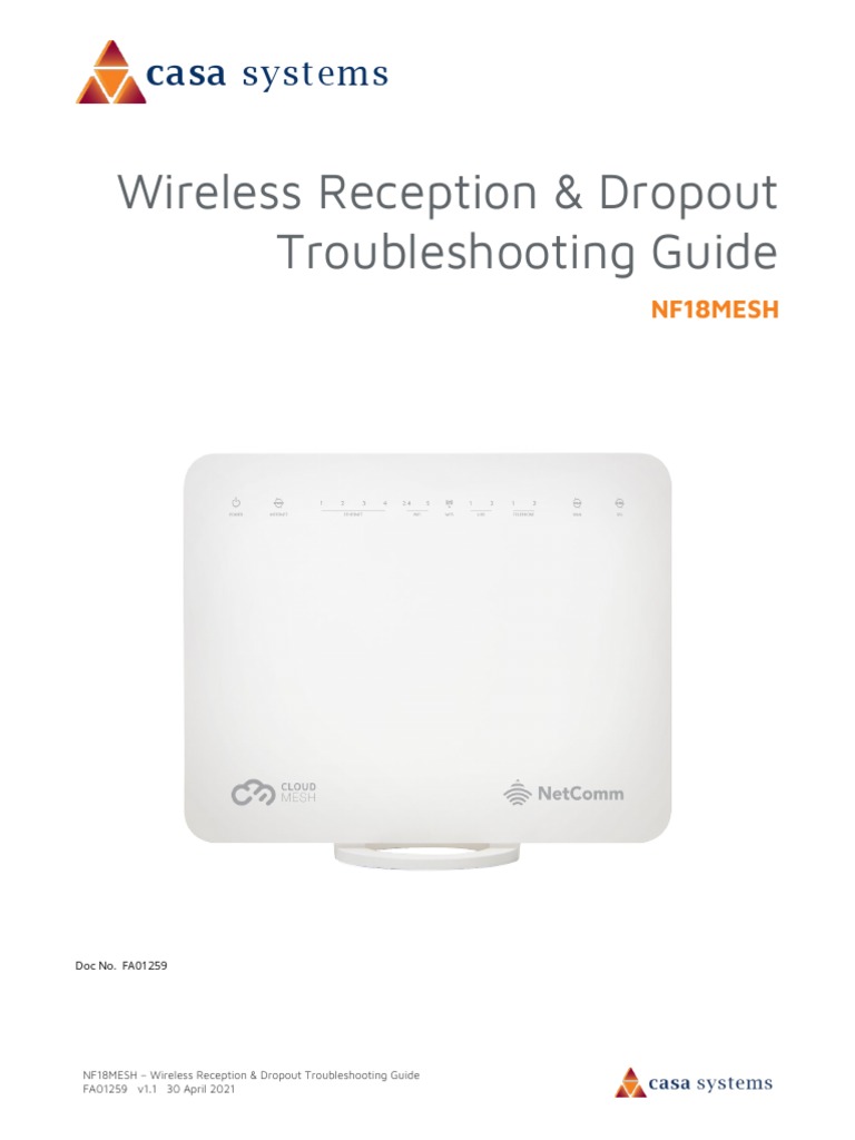 NF18MESH - Wireless Reception & Dropout Troubleshooting Guide | PDF | Wi Fi | Wireless Network
