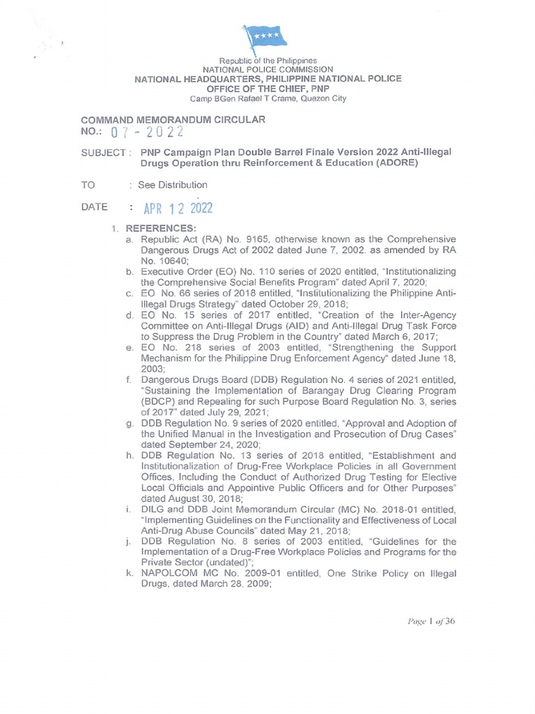 CMC 07-2022 PNP Campaign Plan Double Barrel Finale Version 2022 Anti ...