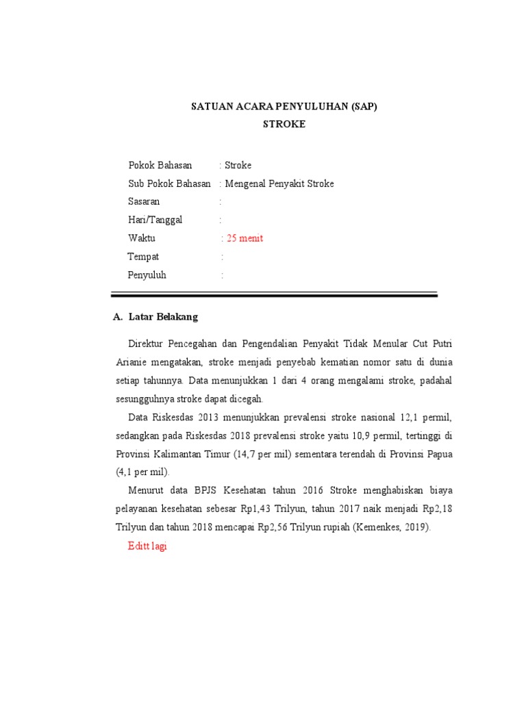 Sap Stroke | PDF