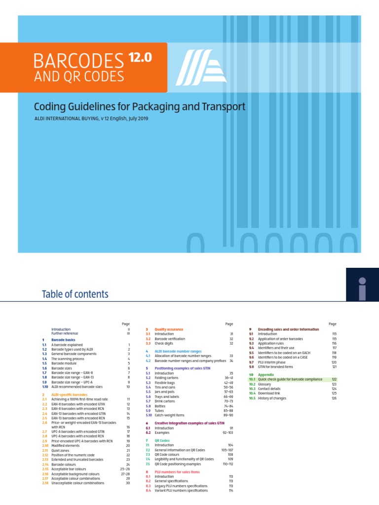 Barcodes and QR Codes Coding Guidelines v12 2019 PDF | PDF | Barcode | Universal Product Code