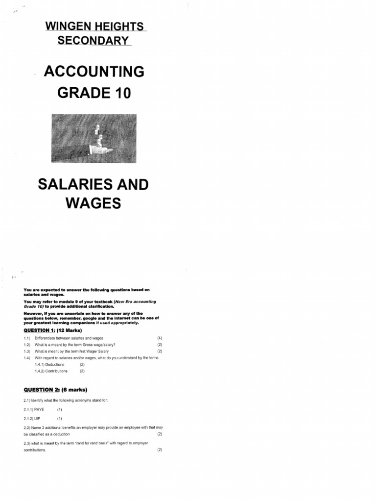 Accounting GR 10 PDF | PDF