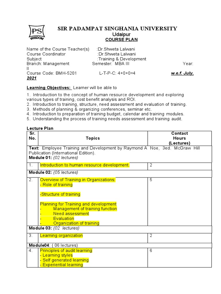 Training & Development | PDF | Learning | Lecture