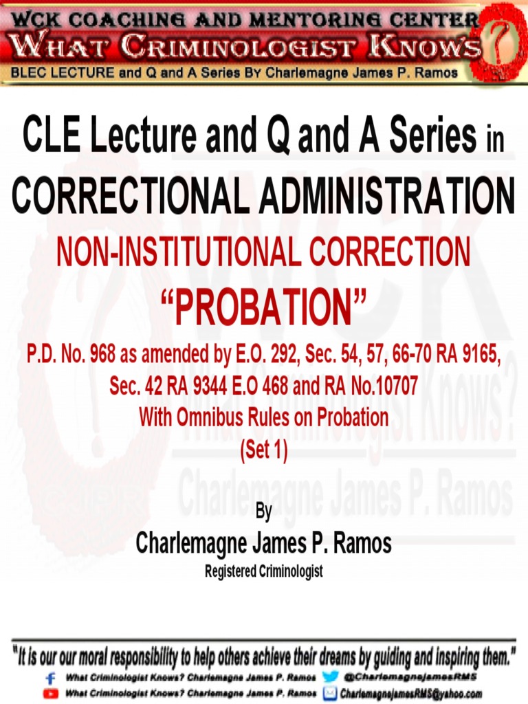 Non Insti Probation Set 1 2 PDF | PDF | Probation | Pardon