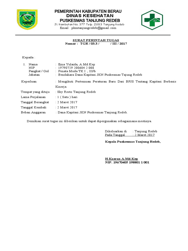 Surat Tugas Pelatihan | PDF | Kesehatan Holistik