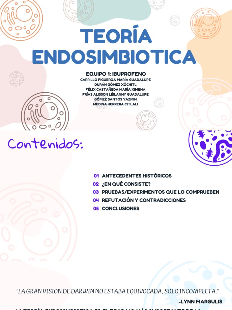Presentación teoría endosimbiótica.pdf | PDF | Mitocondria | Biología
