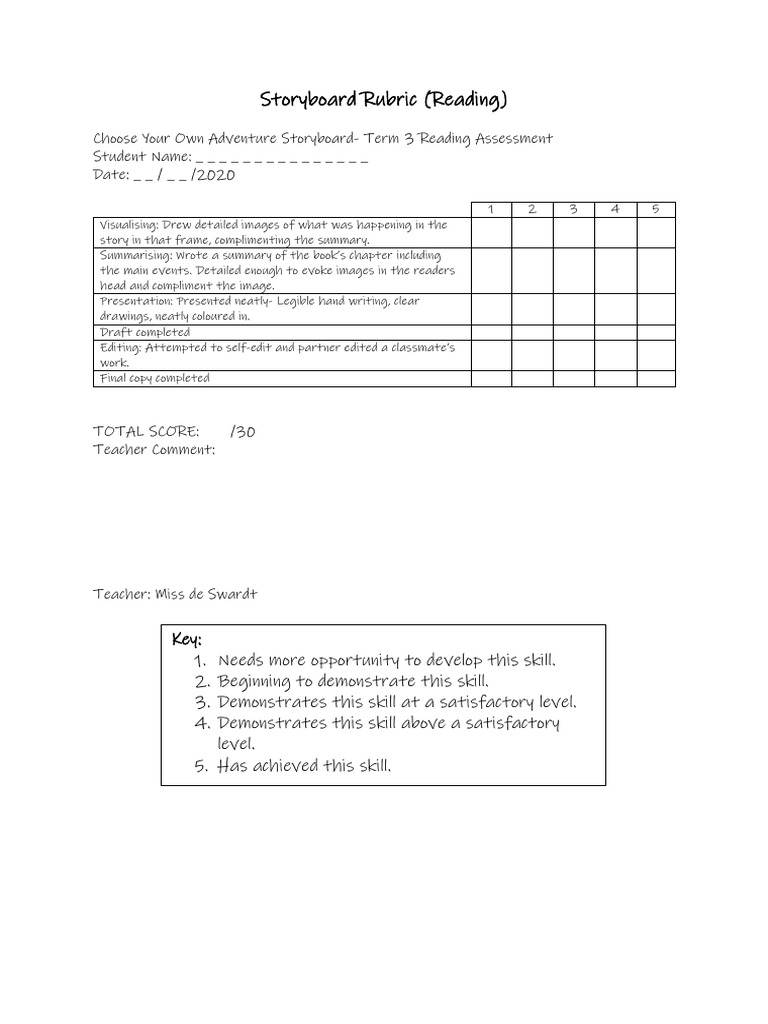 Storyboard Rubric | PDF