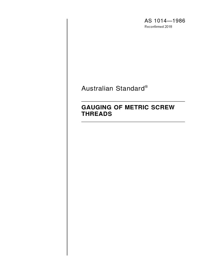 1014-1986 - Gauging of Metric Screw Threads | PDF