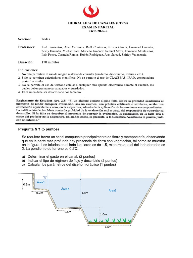 EA Hidraulica Canales - 2022 - II - Soluc PDF | PDF | Materiales ...