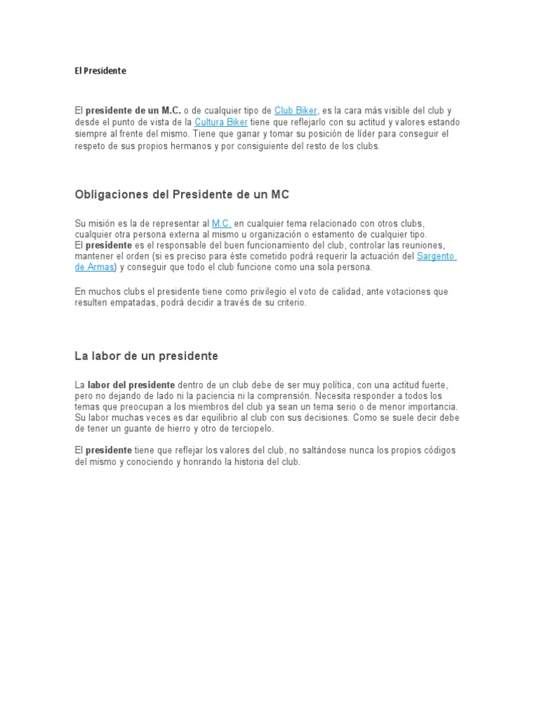 El Presidente | PDF