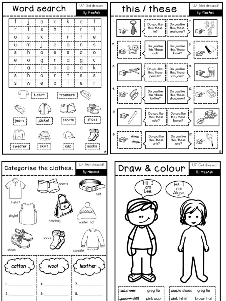 Get Dressed Worksheet | PDF