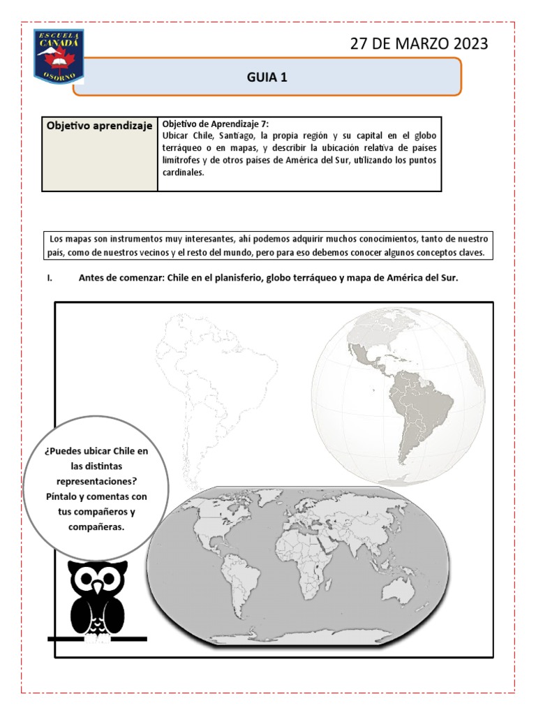 Guia 1 Historia Ubicación en El Mapa | PDF | Américas | América del Sur