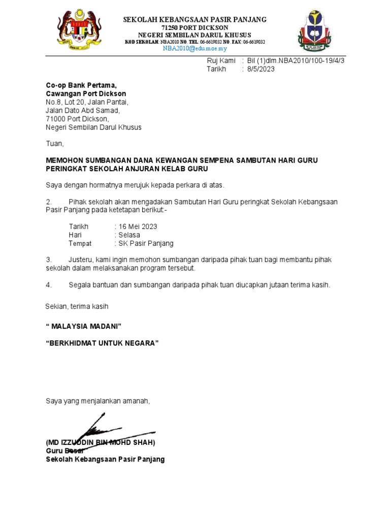 SURAT SUMBANGAN | PDF