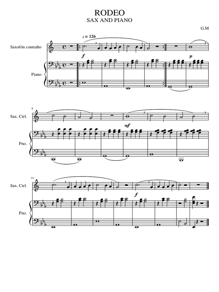 Sax & Piano Rodeo Sheet Music | PDF