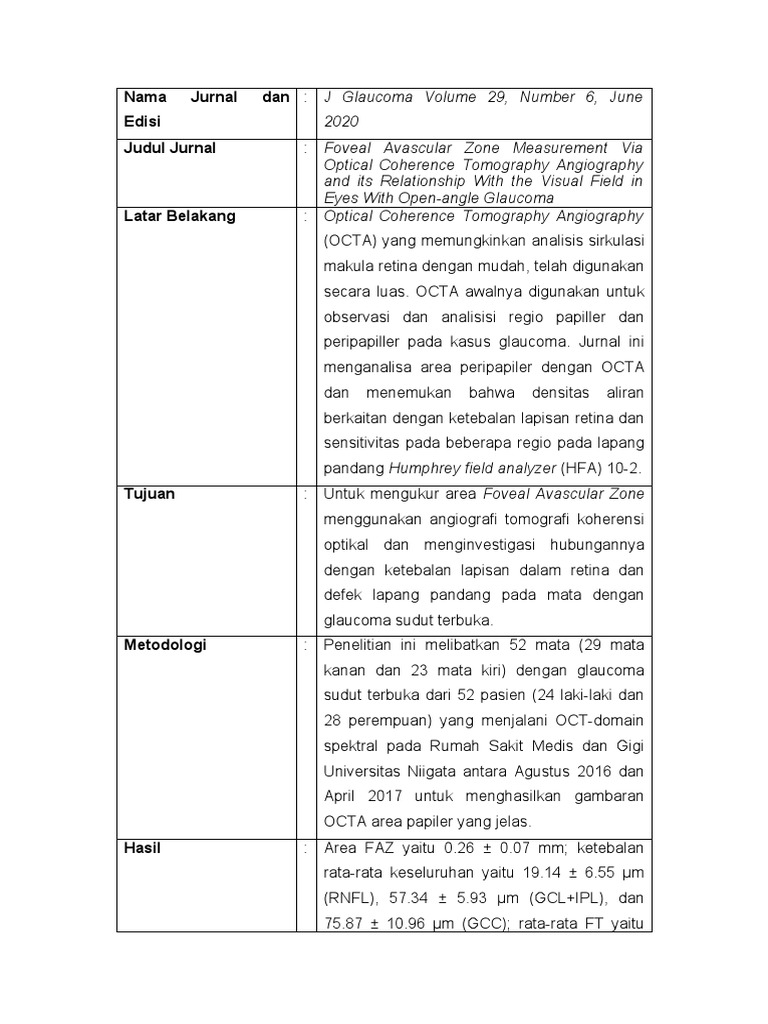Resume Jurnal Glaukoma 2 | PDF