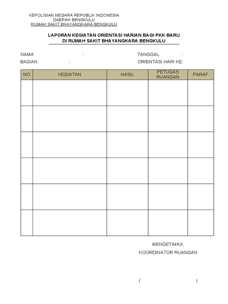 Format Kegiatan PKK Baru | PDF