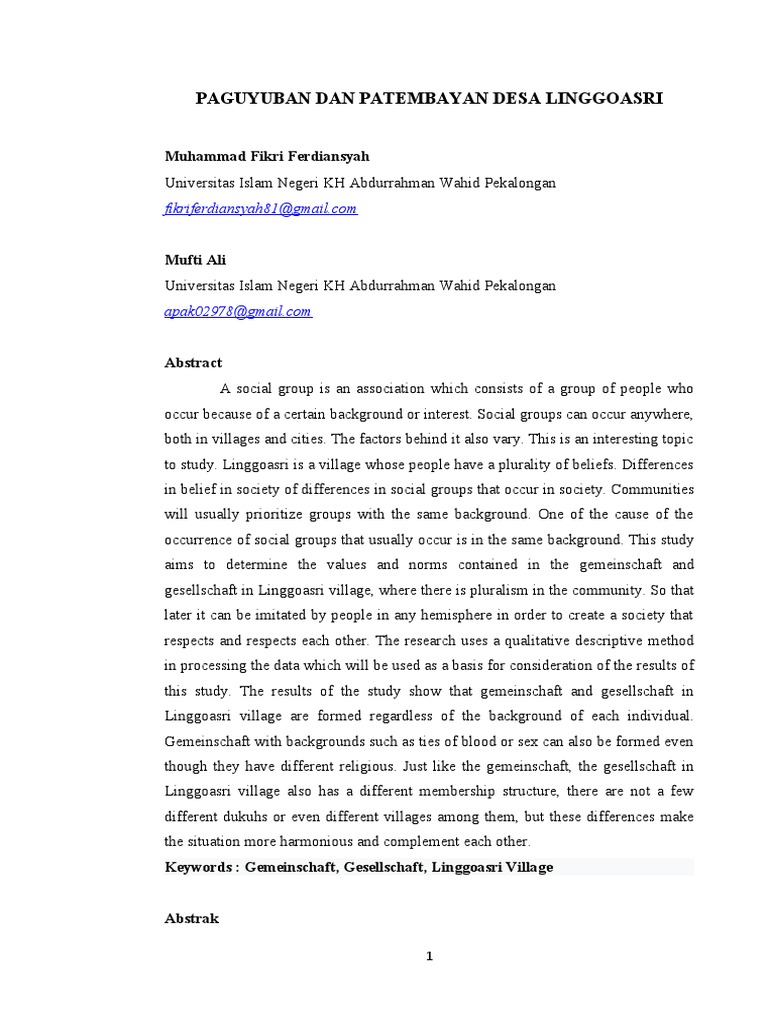 Paguyuban Dan Patembayan Desa Linggoasri-1 | PDF