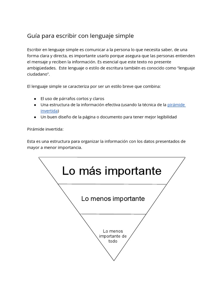 Guía para Escribir Con Lenguaje Simple | PDF | Información | Lingüística