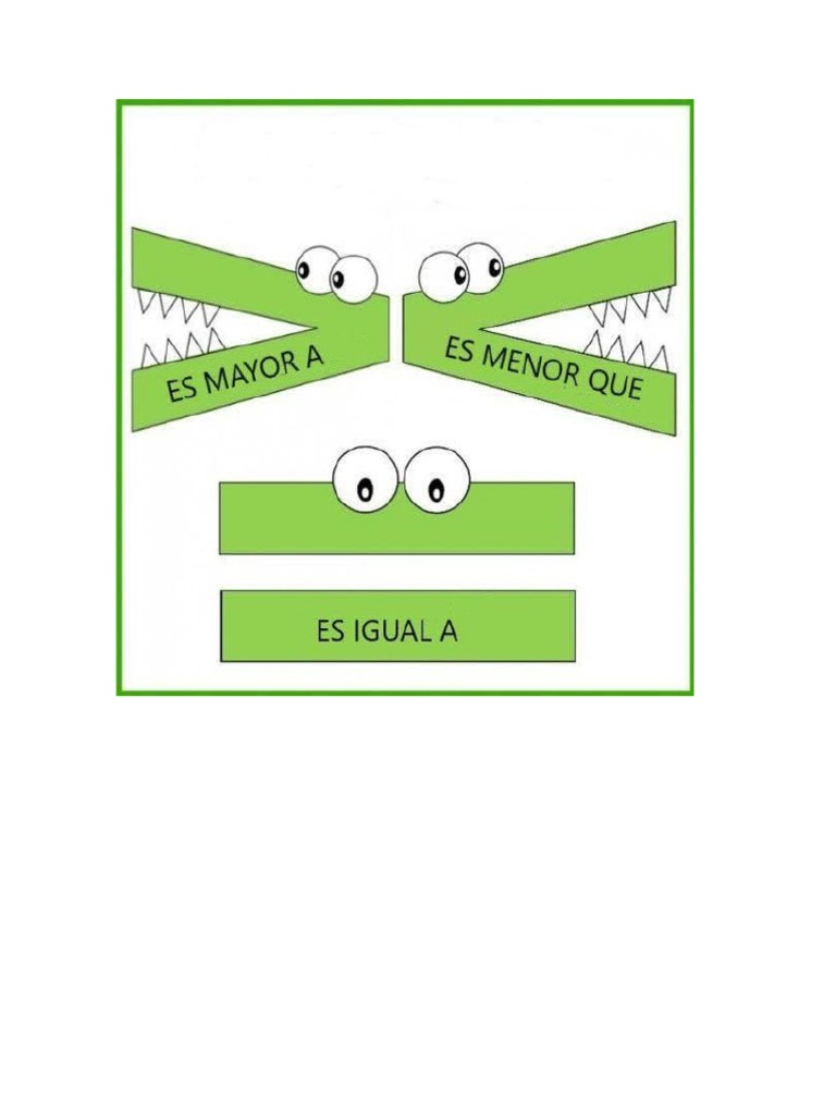 Cocodrilo Mayor, Menor e Igual Que | PDF