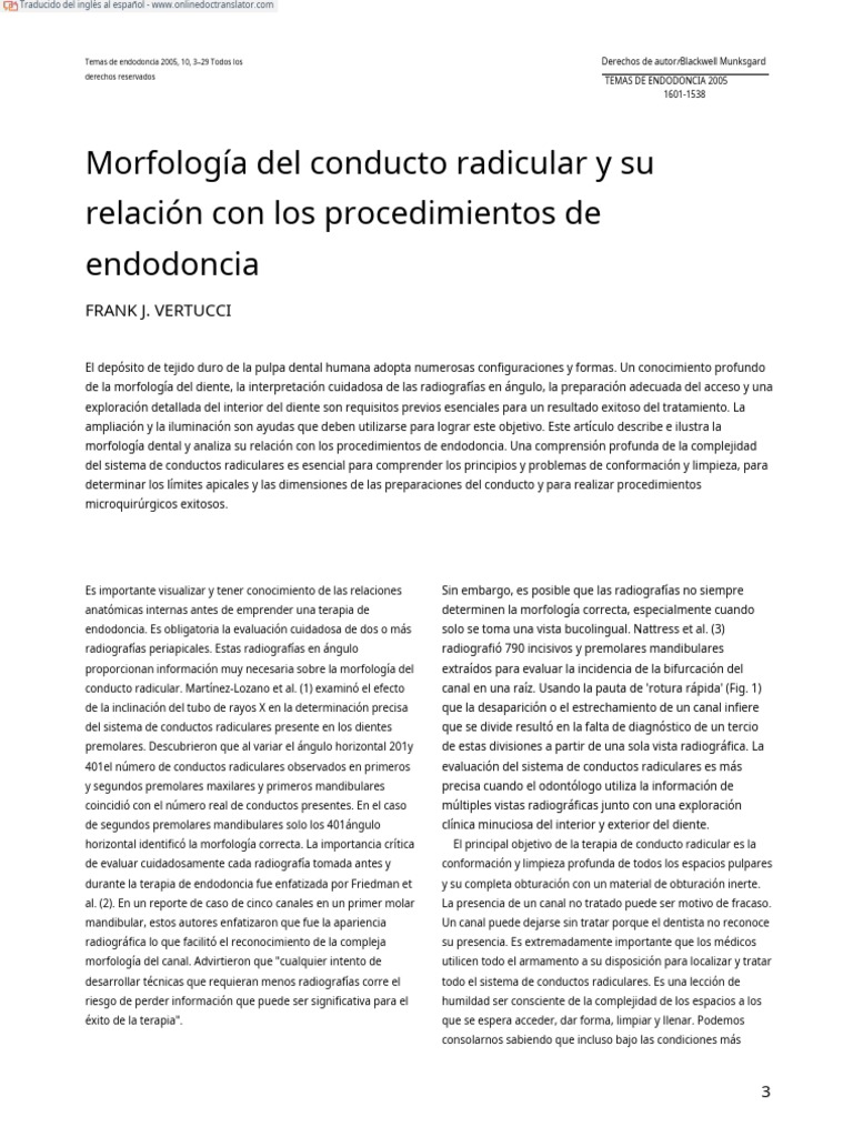 Vertucci, F. J. (2005) - Root Canal Morphology and Its Relationship To ...