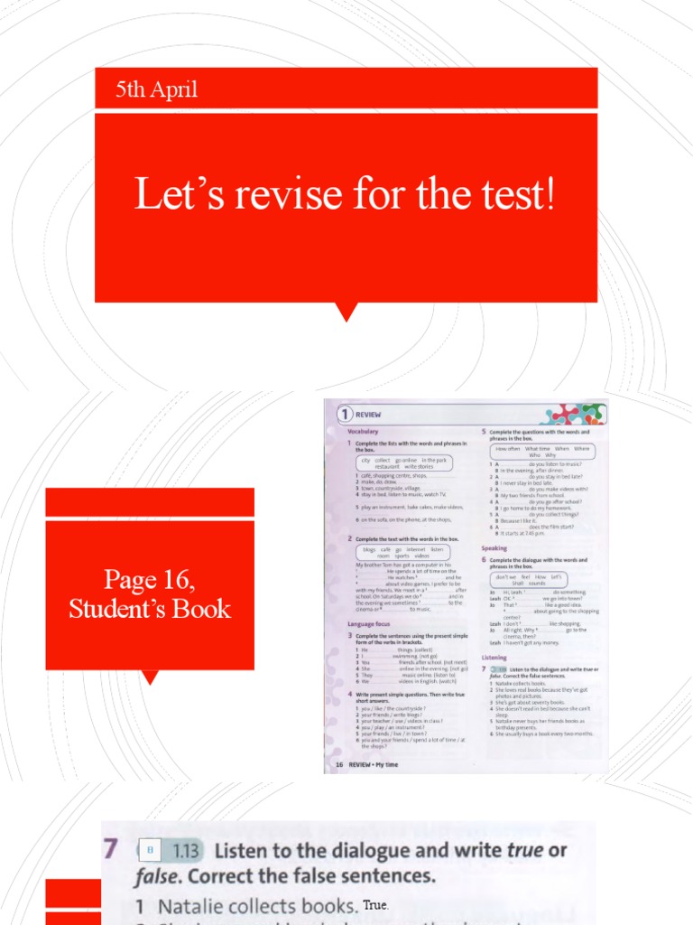 Let's Revise For The Test! | PDF