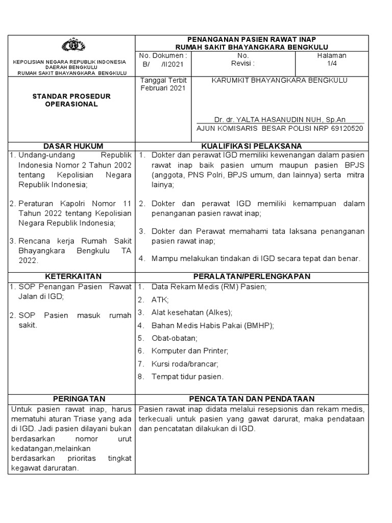 Sop Revisi 1 | PDF