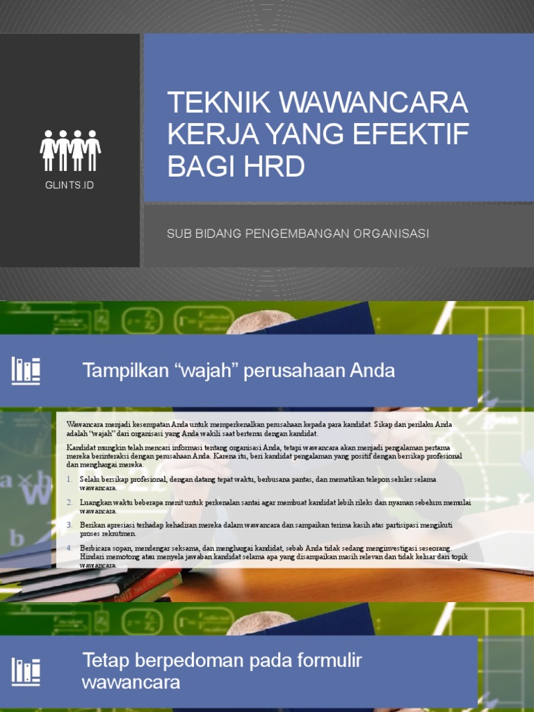 Teknik Wawancara Kerja Yang Efektif Bagi HRD | PDF