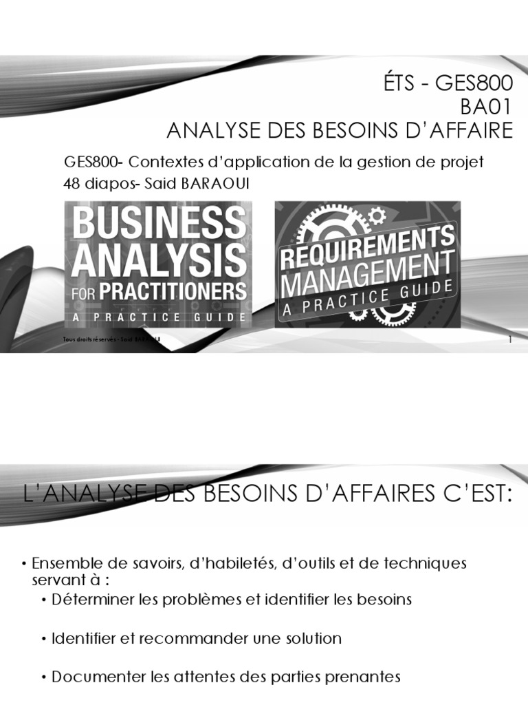 GES800 BA01 Besoins Affaires | PDF | Gestion de projet | Planification