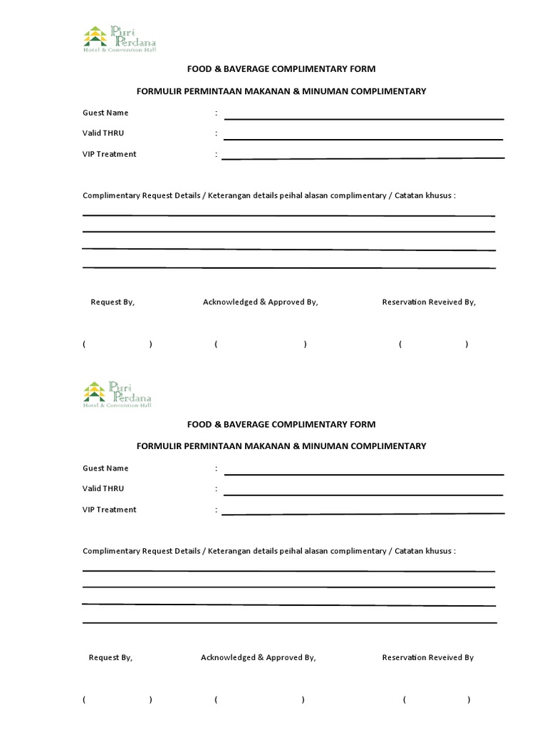 Form Complimentary FNB | PDF