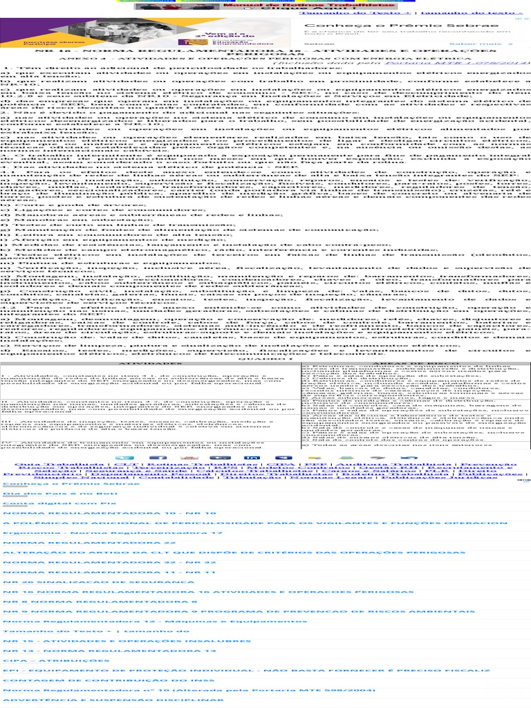 NR 16 Norma Regulamentadora 16 Atividades e Operacoes Perigosas PDF | PDF | Transmissão de ...