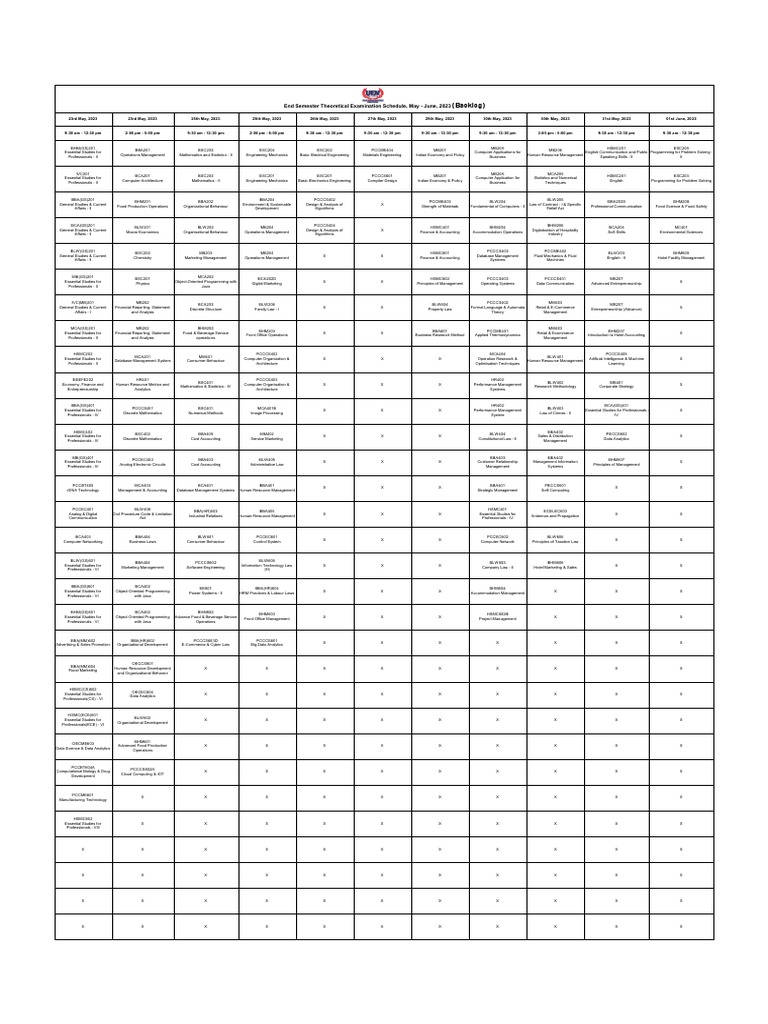 End Semester Examination, May - June, 2023 - Backlog Routine.pdf | PDF