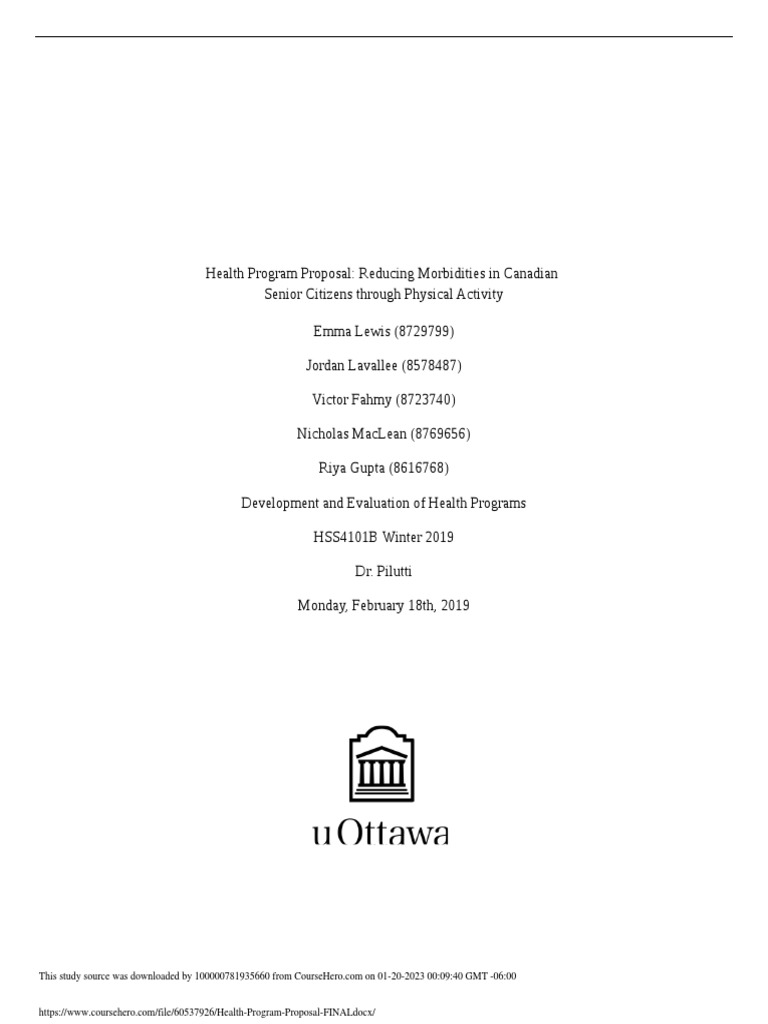 Health_Program_Proposal_FINAL.docx.pdf | PDF | Chronic Condition ...