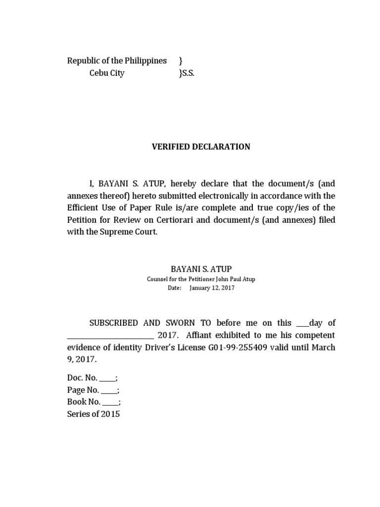 VERIFIED DECLARATION.docx | PDF