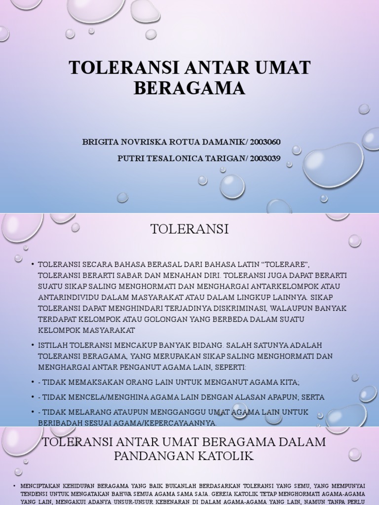 Toleransi Antar Umat Beragama | PDF | Gaya Hidup