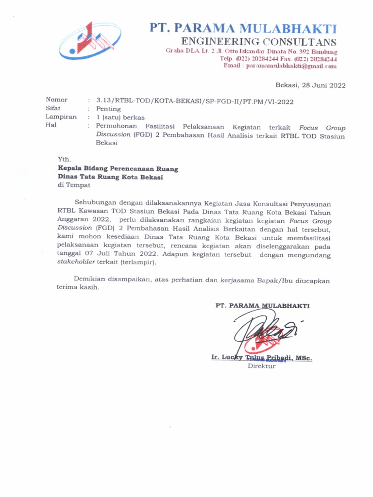 Surat Permohonan Fasilitasi Kegiatan | PDF | Teknologi & Rekayasa