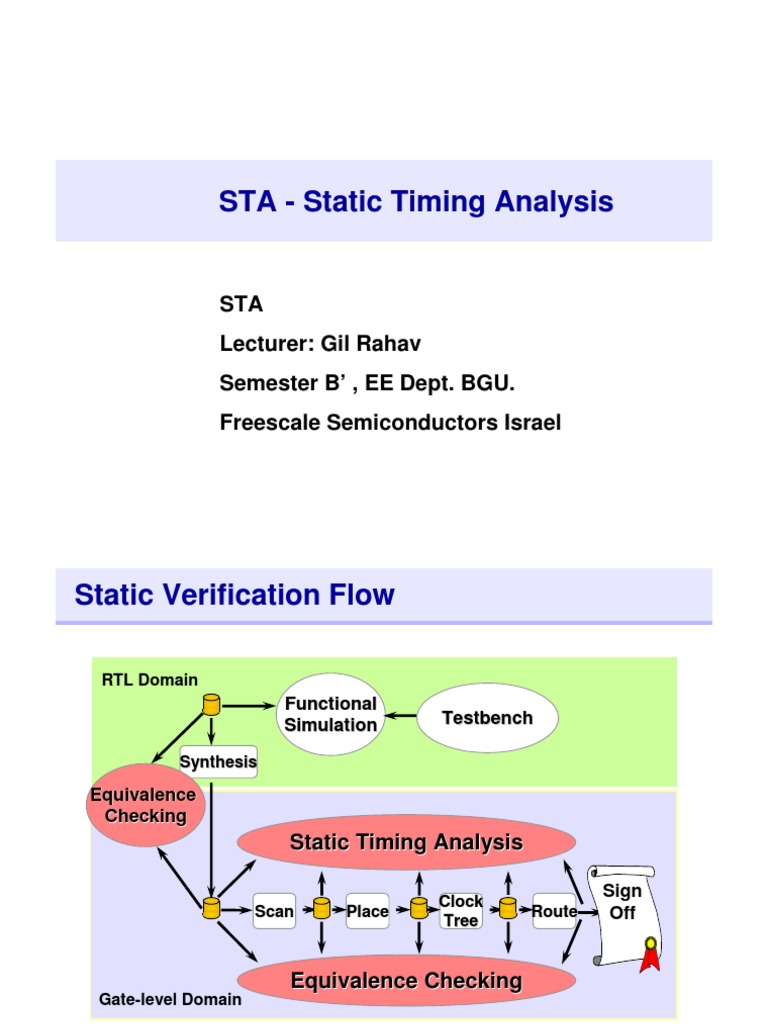 STA Static Timing Analysis | PDF | Formal Verification | Logic Synthesis