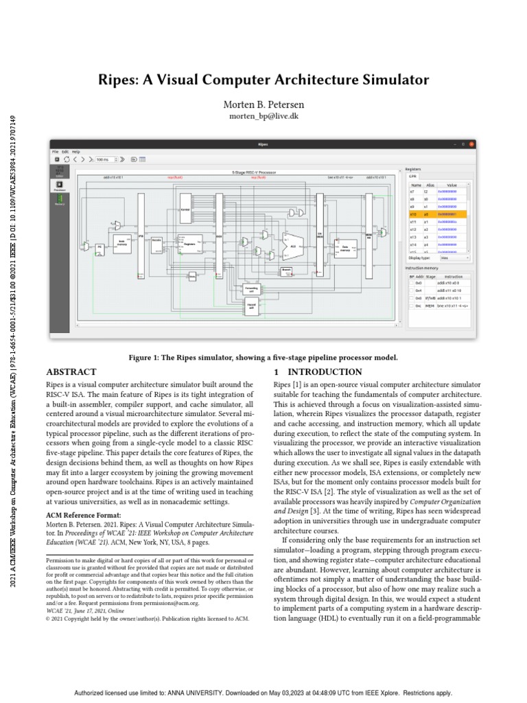 Ripes A Visual Computer Architecture Simulator | Download Free PDF | Central Processing Unit ...