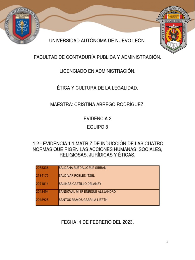 Saldaña, Saldivar, Salinas, Sandoval, Santos Ev1.2 | PDF | Comportamiento | Etica Aplicada