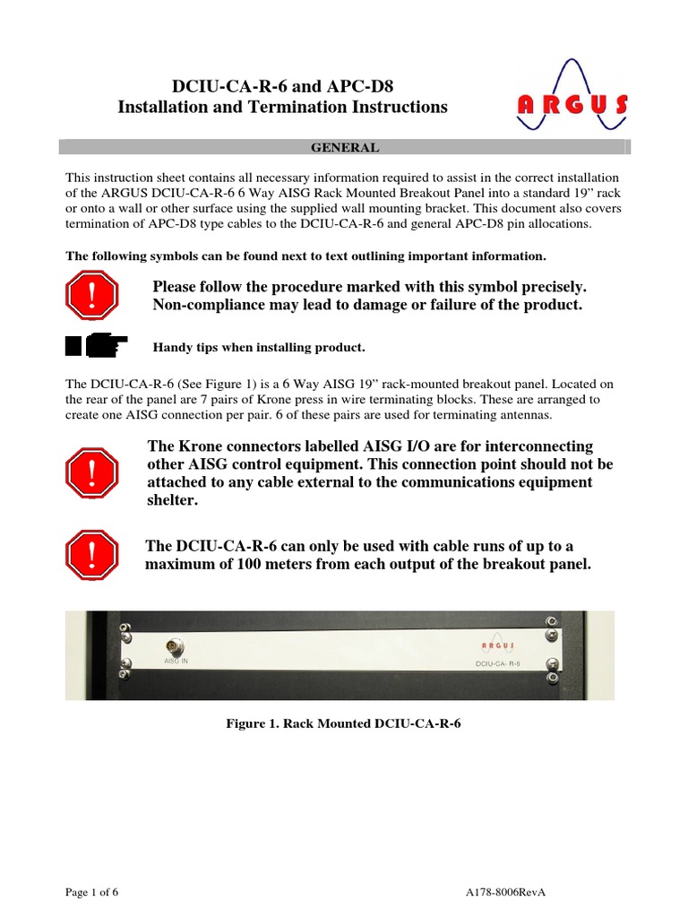 RET Antenna Termination Panel Installation Manual | PDF
