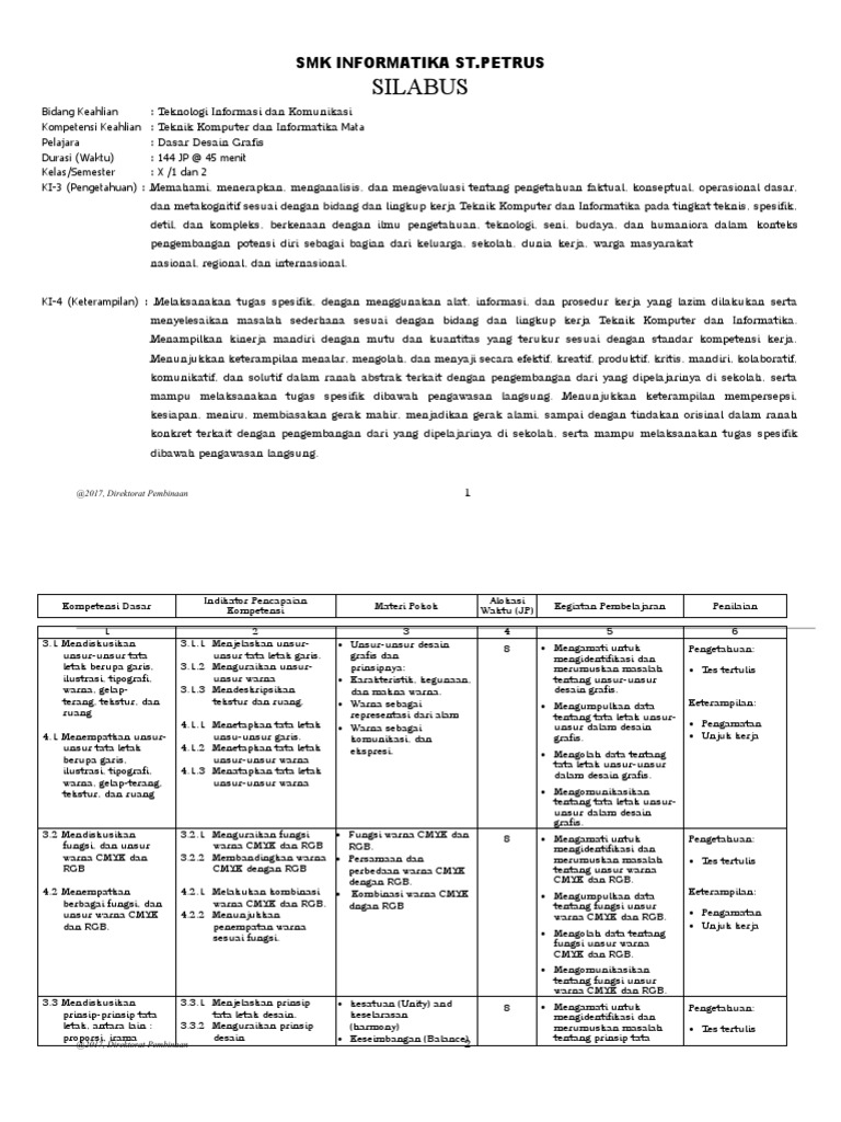 Silabus Desain Grafis | PDF