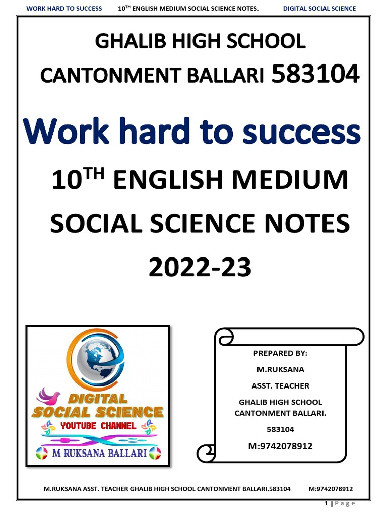 10th English Medium Social Science Notes | PDF | Mahatma Gandhi ...