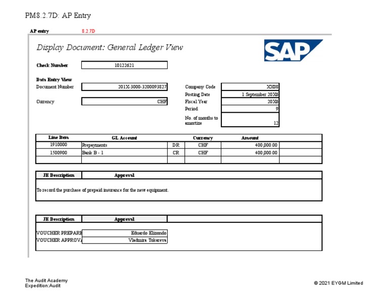 ASSR - AA - STF - NEW - L8 - PM8.2.7D - SAP AP Entry | PDF