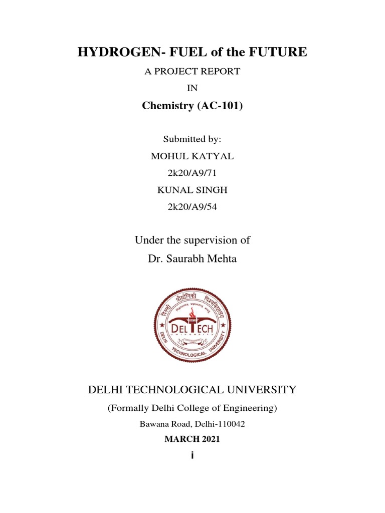 AC-101 Project Report PDF | PDF | Fuel Cell | Hydrogen