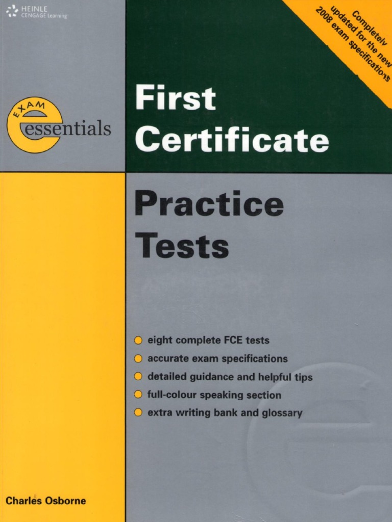 Exam Essentials First Certificate Practice Tests | PDF