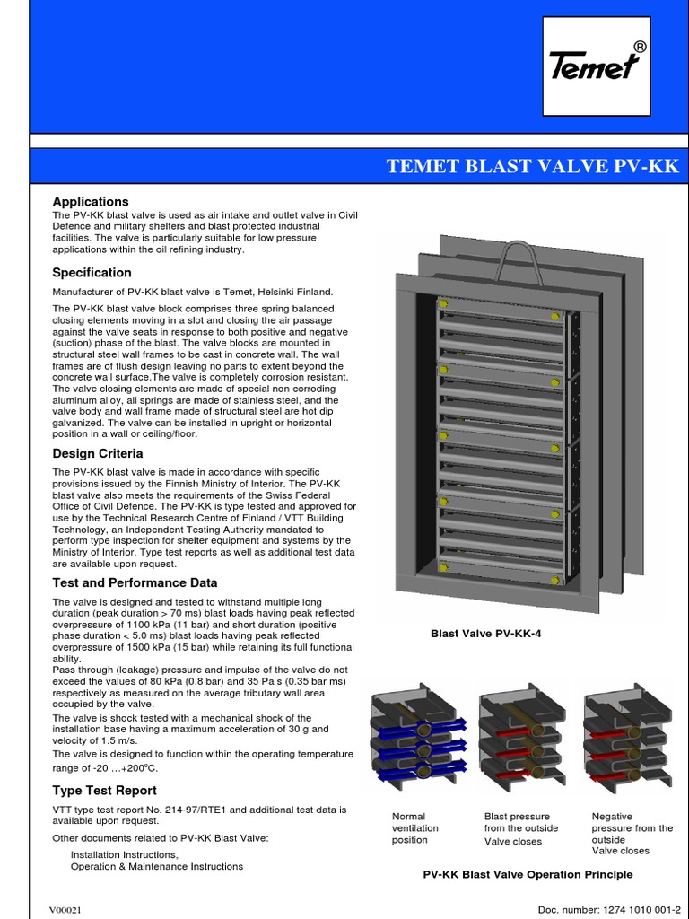 Blast Valve PV-KK | PDF | Valve | Pressure