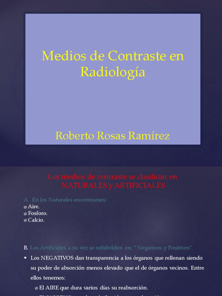 Medios de Contraste en Radiología | PDF | Diarrea | Yodo