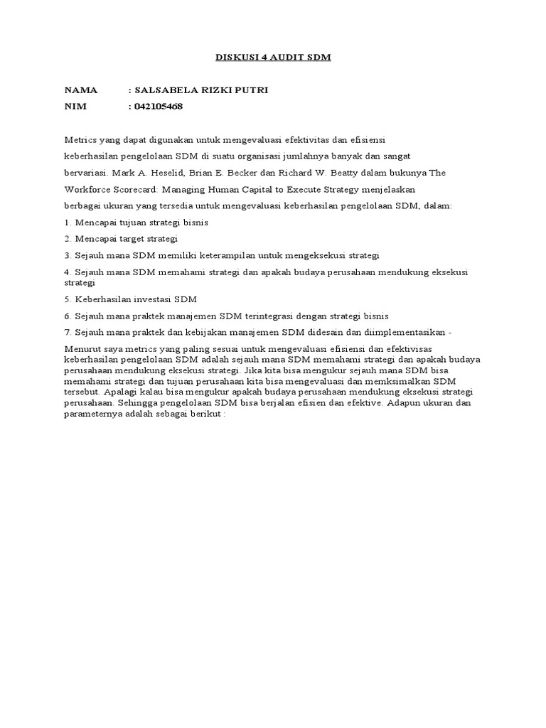 Diskusi 4 Audit SDM | PDF