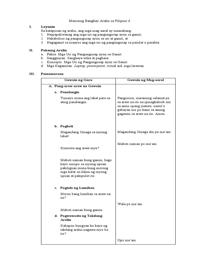 Detalyadong-Banghay-Aralin-sa-Filipino-6-2-final-1-FINAL-DEMO | PDF