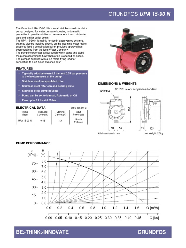 Upa 15 90 PDF | PDF | Pump | Water